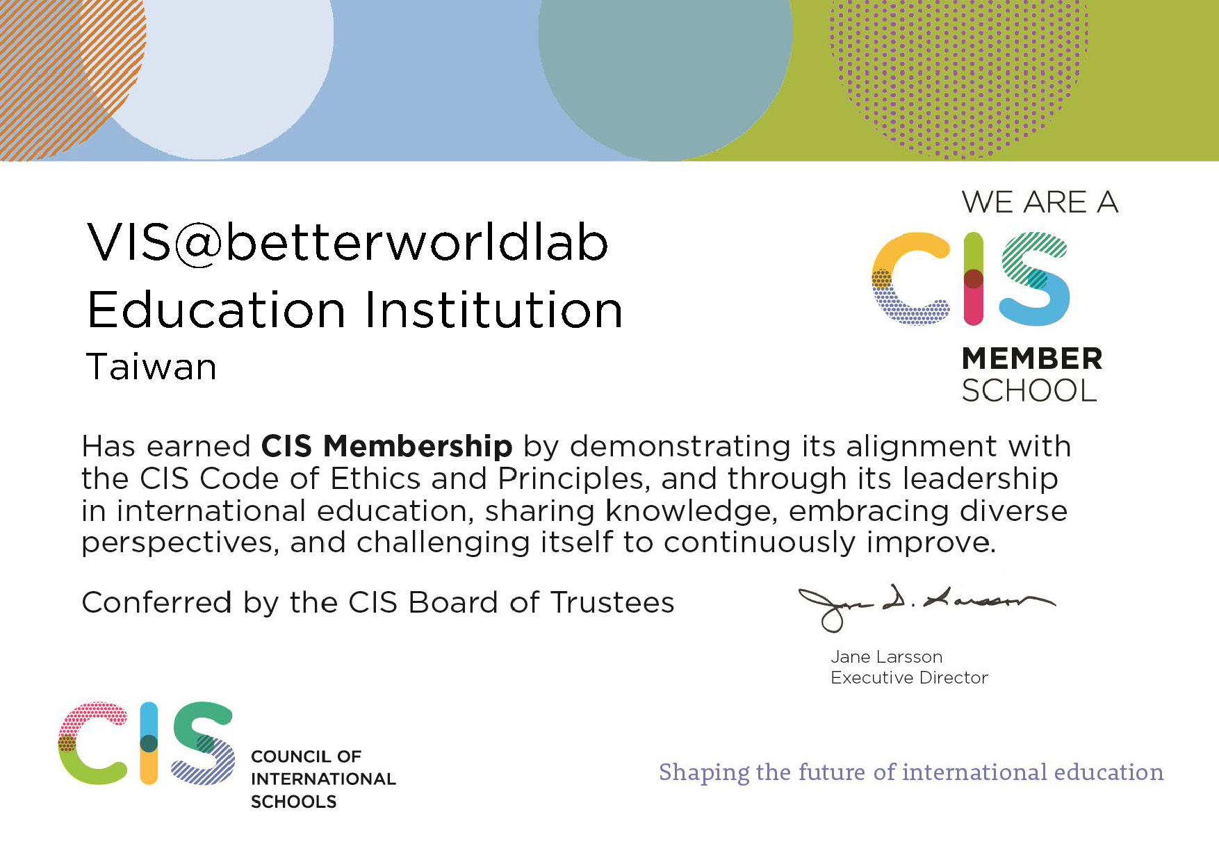 VIS High School is now a Member of the Council of International Schools ...