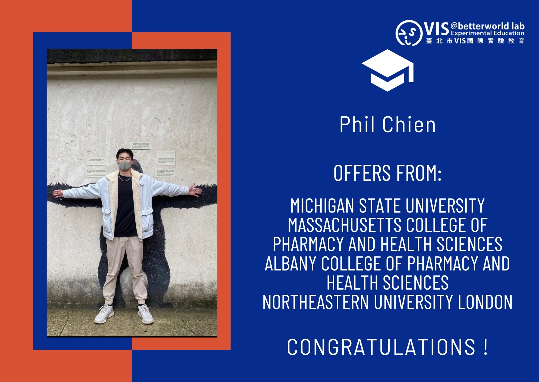 Congratulations to Phil Chien ! - VIS國際實驗教育